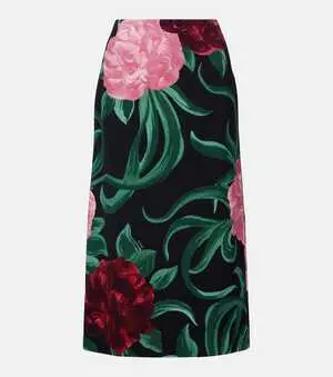 La DoubleJ Peony Floral Print Pencil Skirt