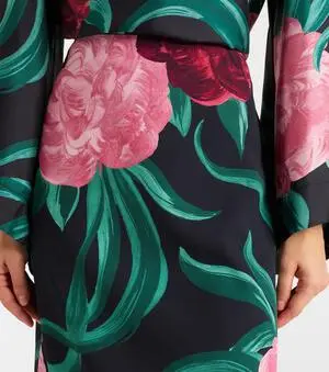 La DoubleJ Peony Floral Print Pencil Skirt
