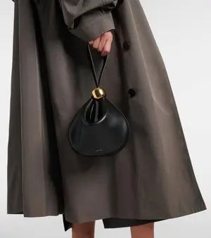 AMANU Zambia Small Leather Top-handle Bag - Black