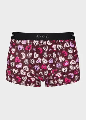 Paul Smith Burgundy 'hearts And Stars' Boxer Briefs - Red