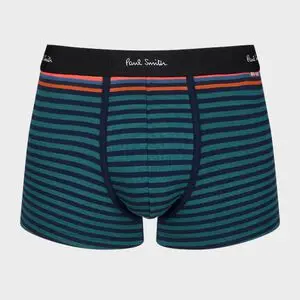 Paul Smith Teal And Navy Stripe Boxer Briefs - Blue