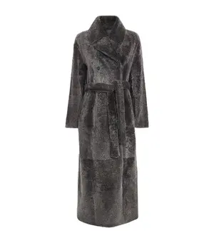 YVES SALOMON Lamb Shearling Double-breasted Coat
