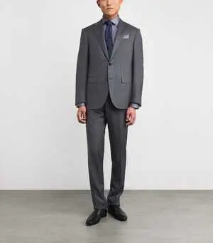 Eton Cotton Twill Puppytooth Slim Shirt - Navy