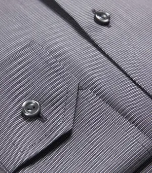 Eton Cotton Twill Puppytooth Slim Shirt - Navy