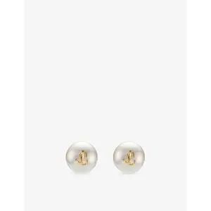 JIMMY CHOO Jc Maxi Pearl Stud Earrings - Gold