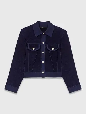 Maje Cropped Velvet Jacket