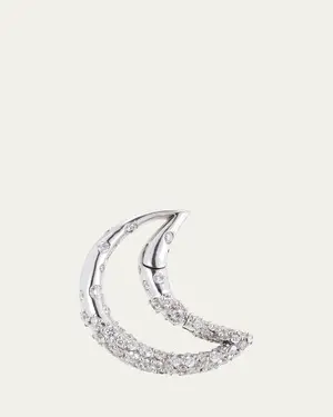 MARLA AARON Diamond Dipped Crescent Moonlock In 18k White Gold - Wg