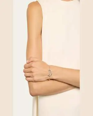 MARLA AARON Diamond Dipped Crescent Moonlock In 18k White Gold