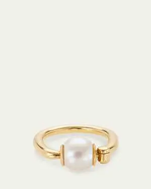 MARLA AARON 18k Yellow Pearl Trundle Lock Ring