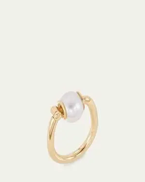 MARLA AARON 18k Yellow Pearl Trundle Lock Ring