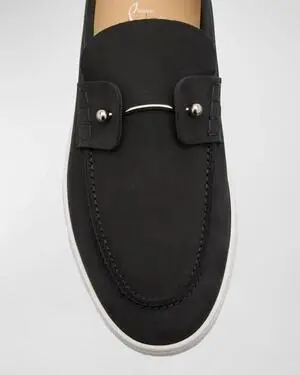 CHRISTIAN LOUBOUTIN Chambeliboat Nubuck Loafers - Black
