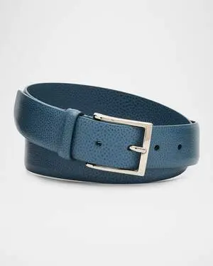 Simonnot Godard Galuchat Grained Leather Belt - Jean