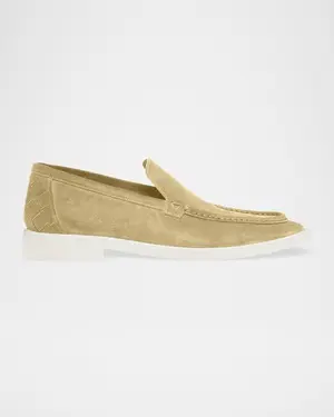 Bottega Veneta Men's Astair Suede Casual Slip-On Loafers - Straw