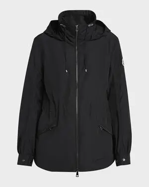 Moncler Technical Twill Short Parka - Black