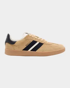 Bally Retro Crest Suede Low-top Sneakers - Taupe/black