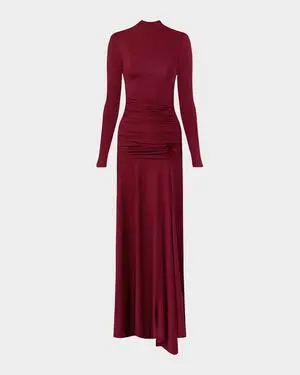 MAYGEL CORONEL Mageia Ruched Maxi Dress - Carmesi