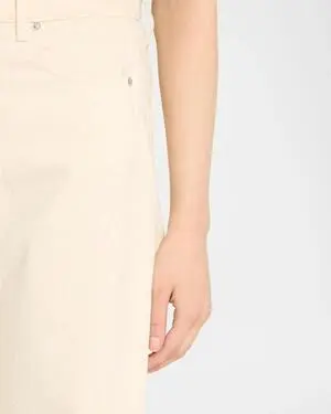 Veronica Beard Taylor Cropped Wide-leg Jeans - Ecru