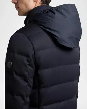 Moncler Quilted Long Parka With Stowaway Hood