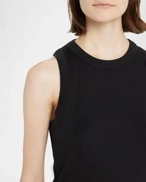Veronica Beard Jordyn Rib-knit Tank Top - Black