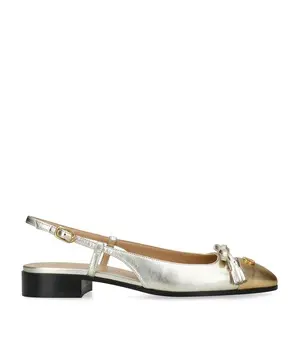 Gold Slingback Flats for Women 