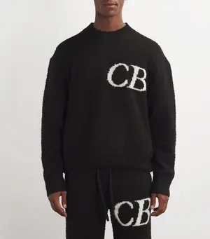 COLE BUXTON Wool-blend Logo Sweater - Black