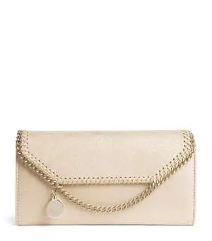 Stella McCartney Faux Leather Falabella Chain Wallet - Ivory