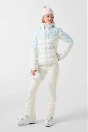 Bogner Farina Quilted Ski Jacket - Light Blue/white