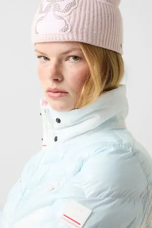 Bogner Farina Quilted Ski Jacket - Light Blue/white