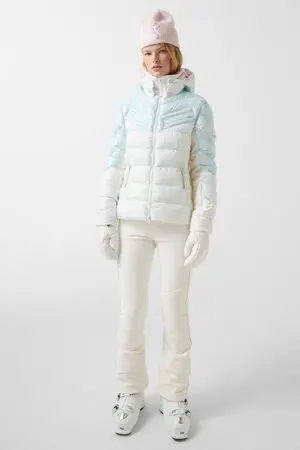 Bogner Farina Quilted Ski Jacket - Light Blue/white