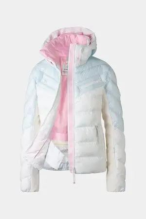 Bogner Farina Quilted Ski Jacket - Light Blue/white