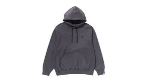 A BATHING APE Garment Dye One Point Relaxed Fit Pullover Hoodie - Charcoal