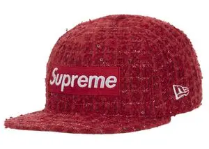 Supreme Boucle Box Logo Fitted Cap - Red