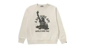 A BATHING APE Destroy Washed Relaxed Fit Crewneck Sweatshirt