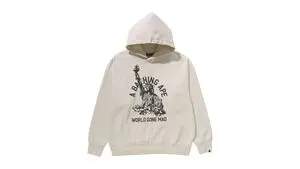 A BATHING APE Destroy Washed Relaxed Fit Pullover Hoodie