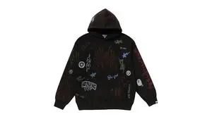 A BATHING APE Allover Print Relaxed Fit Pullover Hoodie