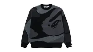A BATHING APE Mega Abc Camo Knit Crewneck Sweatshirt