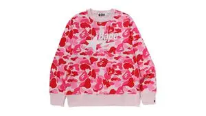 A BATHING APE Abc Camo Rhinestone Sta Crewneck Sweatshirt