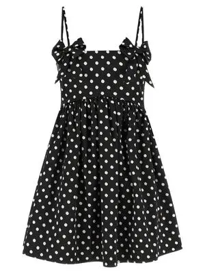GANNI Polka Dot Mini Dress - Black