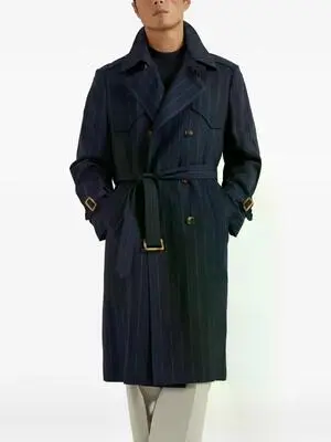 Brunello Cucinelli Striped Trench Coat