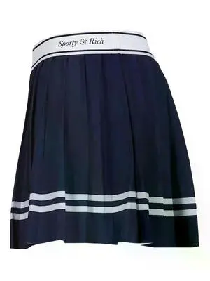SPORTY & RICH Pleated Striped Skirt - Blue
