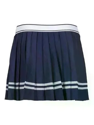 SPORTY & RICH Pleated Striped Skirt - Blue