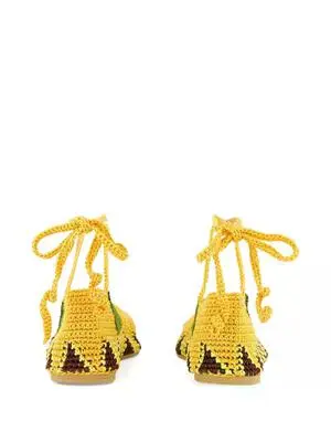 KASHURA Sunflower Crochet Ballet Flats