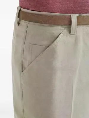 Brunello Cucinelli Panama Cotton-linen Trousers - Neutrals