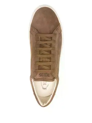 TOD'S Allacciata Cassetta Suede Sneakers - Black