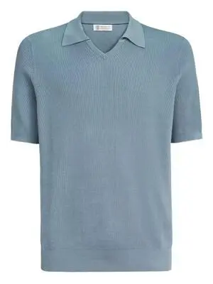 Brunello Cucinelli V-neck Short-sleeve T-shirt - Blue