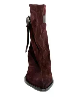 CHUCKIES Buckle Strap Pointed Toe Boots
