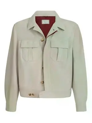 Brunello Cucinelli Suede Pointed Collar Jacket