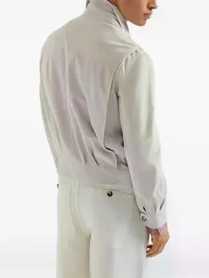 Brunello Cucinelli Suede Pointed Collar Jacket
