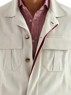Brunello Cucinelli Suede Pointed Collar Jacket