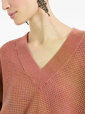 Brunello Cucinelli V-neck Sweater - Orange